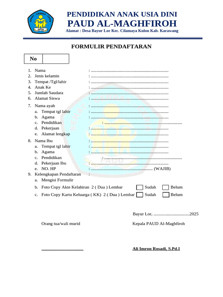 Formulir DTU NF | PDF