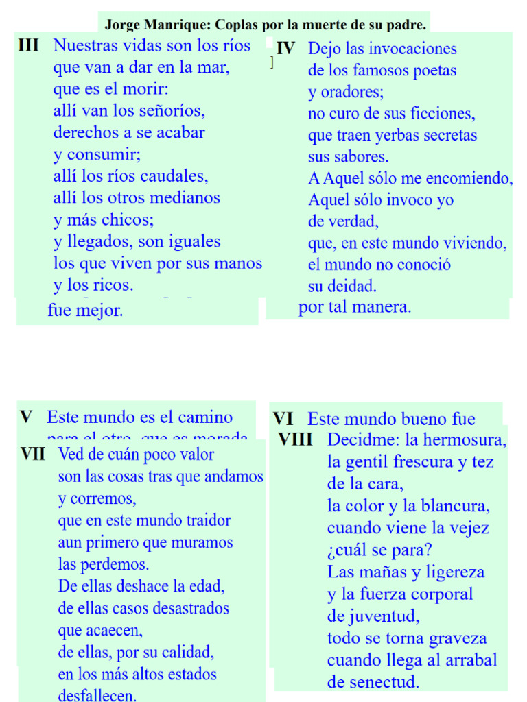 20 de Los 40 Coplas de La Poesía Coplas Por La Muerte de Su Padre | PDF
