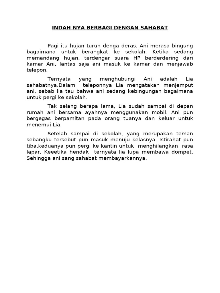 Indahnya Berbagi Dengan Sahabat | PDF