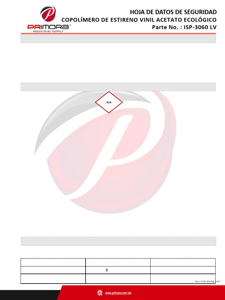 Isp-3060 LV Msds Español | PDF | Residuos | Compuesto orgánico volátil