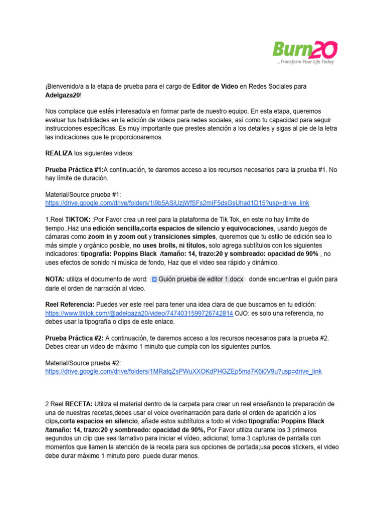 Prueba Practica Editor de VIDEO | PDF