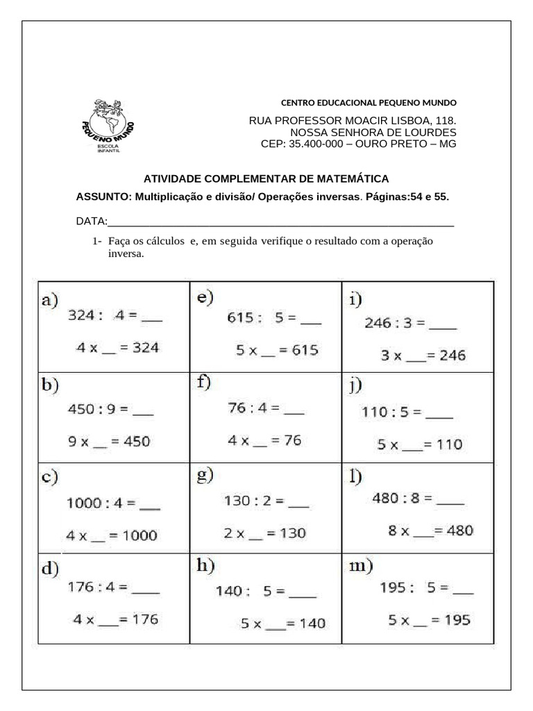 3º Ano Atividade Complementar 9 A 11 de Julho | PDF | Custo de vida ...