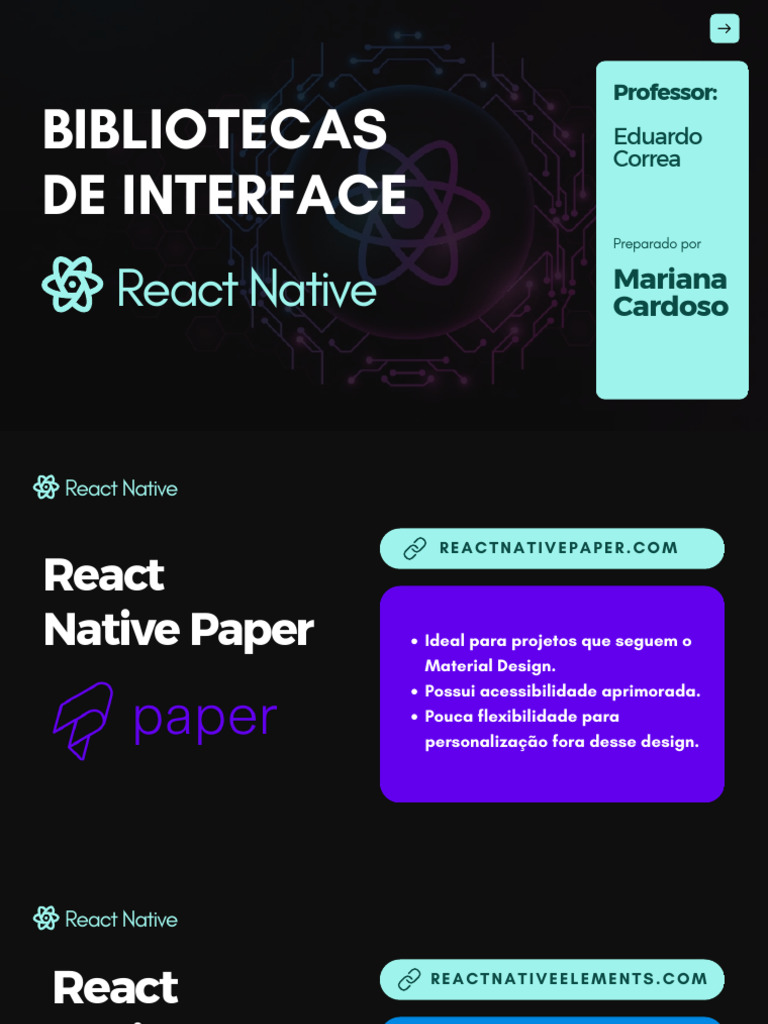 React Native Libs (Apresentação) | PDF