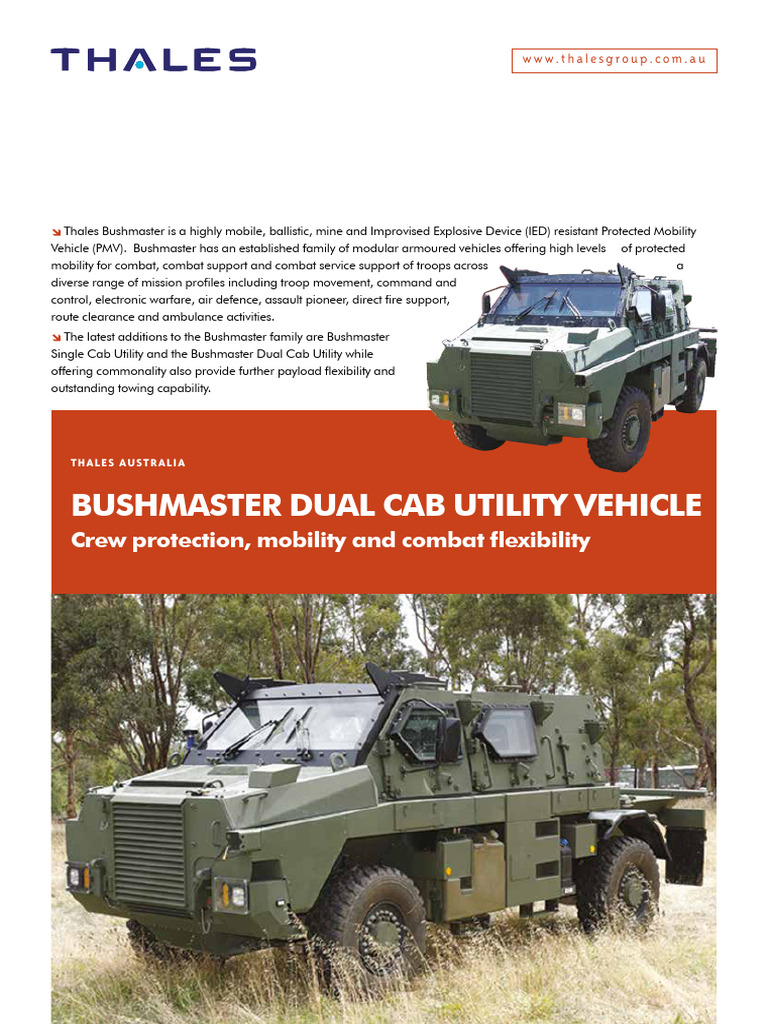Thales Bushmaster Dual Cab Overview | PDF | Vehicles | Motor Vehicle