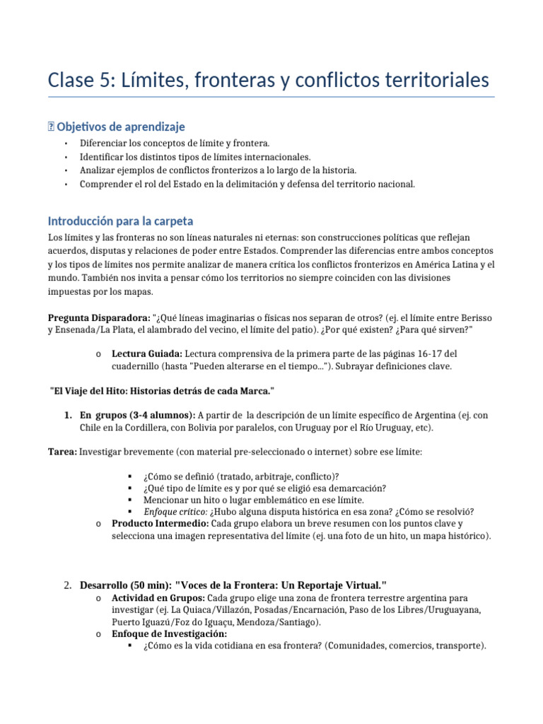 CLASE 5 Limites y Fronteras | PDF