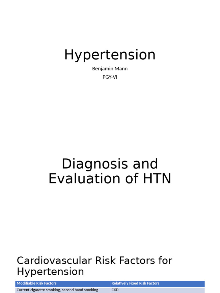 Hypertension For Residents Lecture | PDF | Blood Pressure | Hypertension