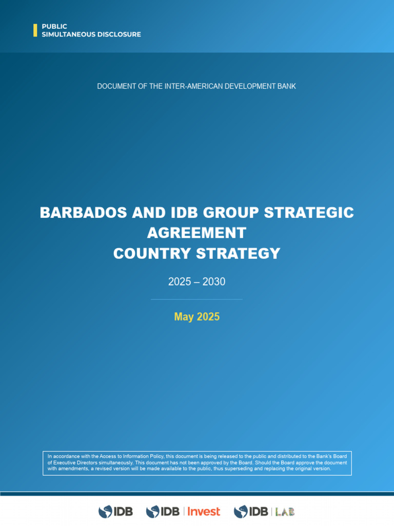 Barbados IDB Strategic Agreement 2025-2030 | PDF | Inter American ...