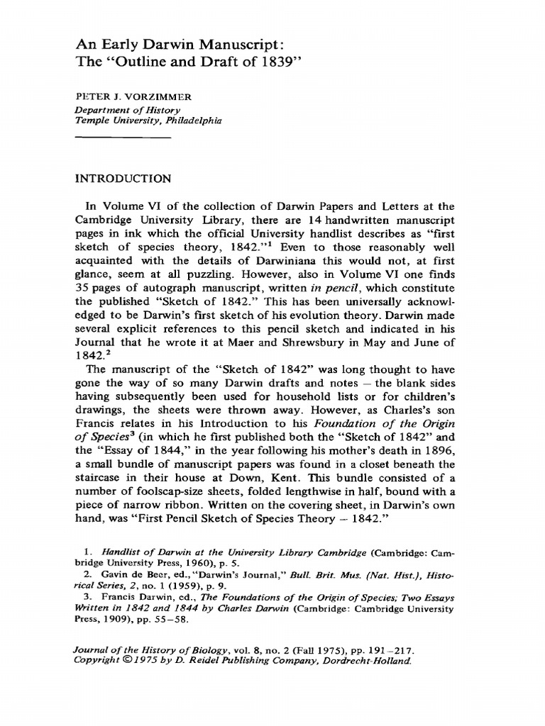 The Collection of Darwin Papers and Letters | PDF | Charles Darwin ...