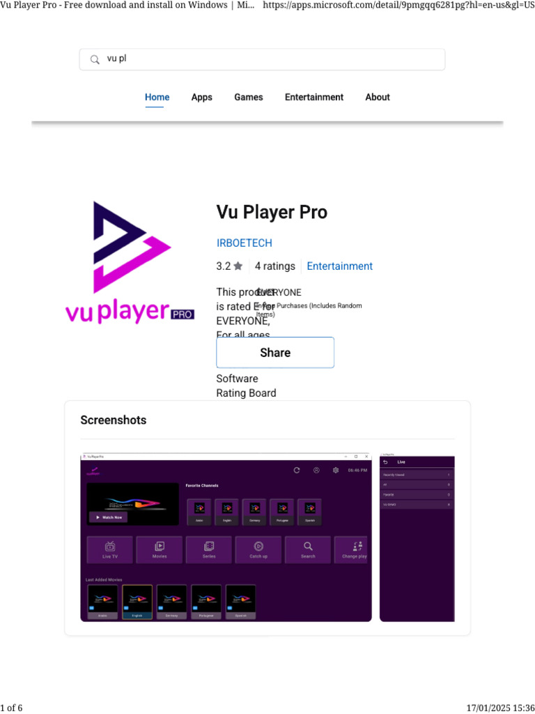Vu Player Pro - Free Download and Install On Windows - Microsoft Store | PDF | Microsoft Windows ...