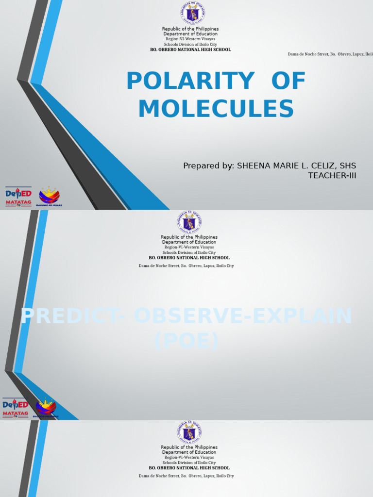 Polarity of Molecules With Poe (Autosaved) | PDF | Chemical Polarity ...