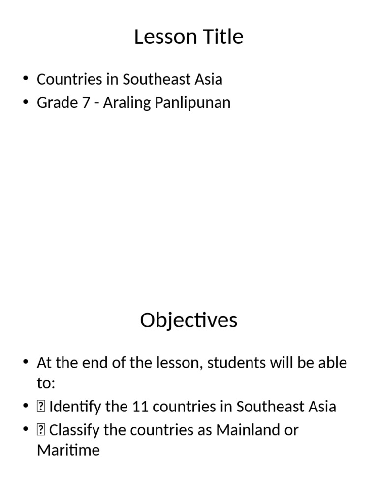 Southeast Asia Teaching Demo With Images | PDF