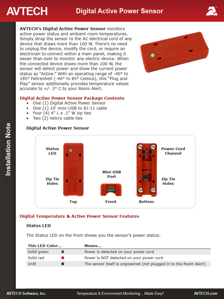 Digital Active Power Sensor Guide | PDF | Light Emitting Diode | Sensor