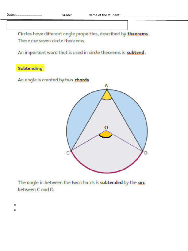 Circle Theorems Pdf