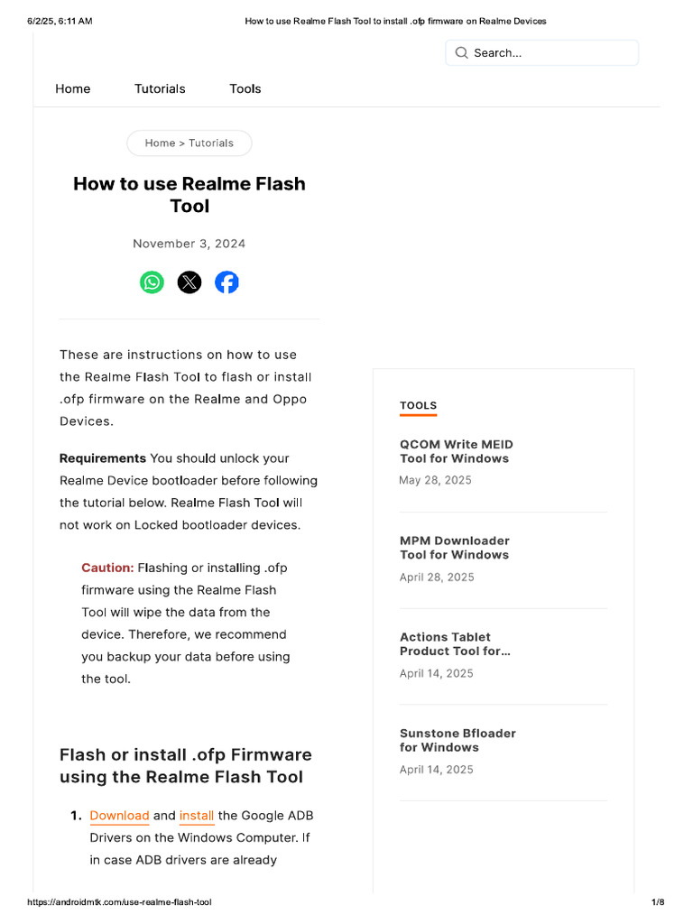 How To Use Realme Flash Tool To Install | PDF