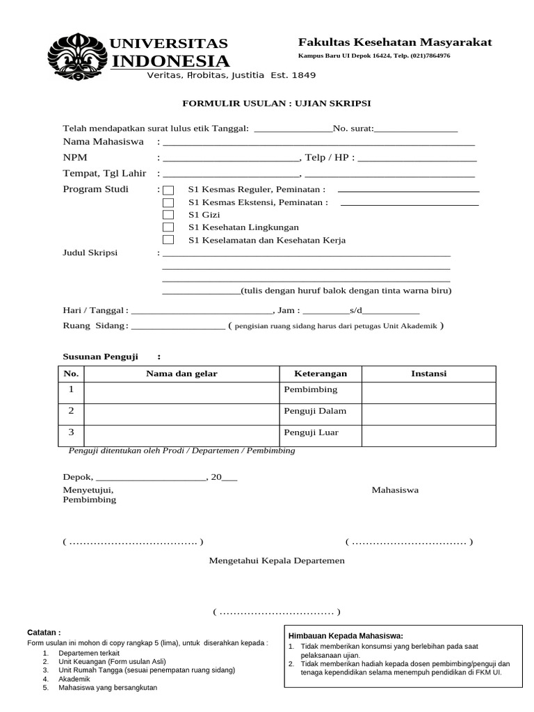 Form Usulan Skripsi | PDF