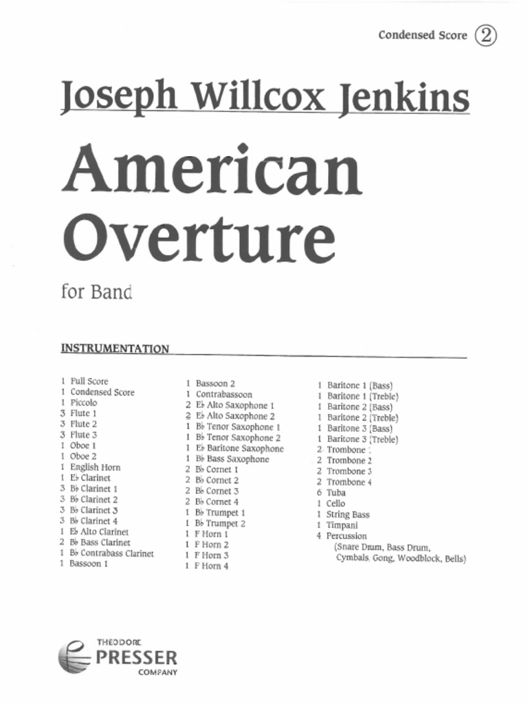 Condensed Score American Overture For Band | PDF