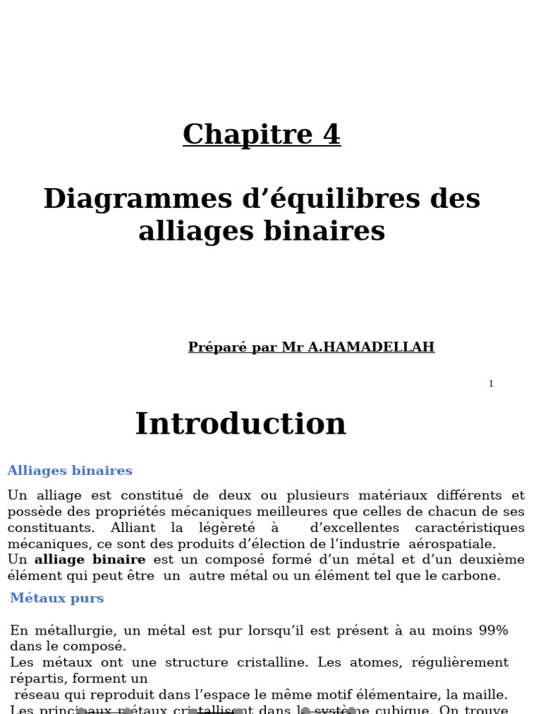 Chapitre 4 - Diagramme de Phases | PDF | Alliage | Solidification
