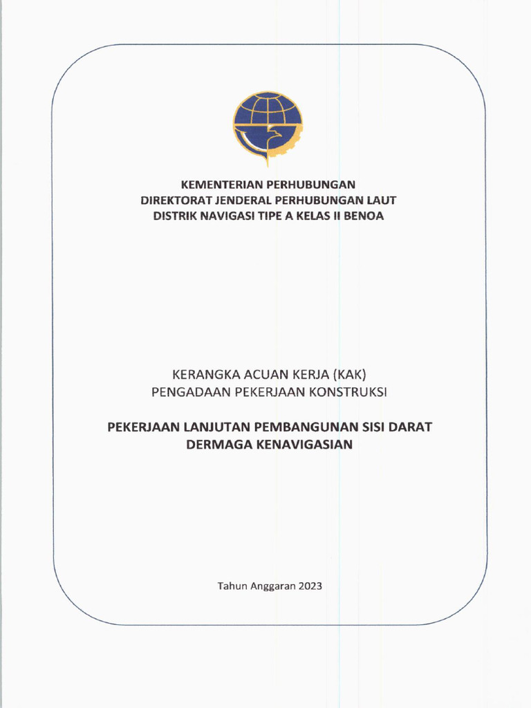 1 Kak Pengadaan Pekerjaan Konstruksi | PDF