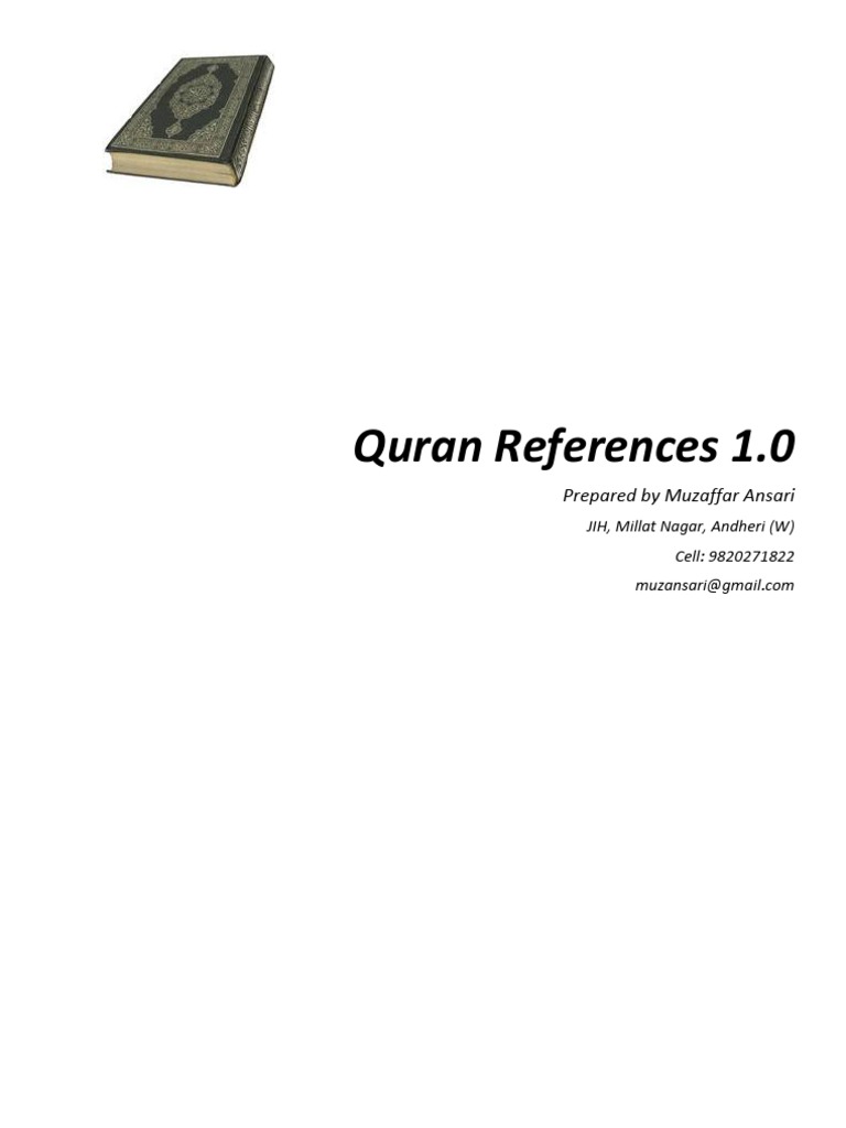 Quran Reference | PDF | Prophets And Messengers In Islam | Quran