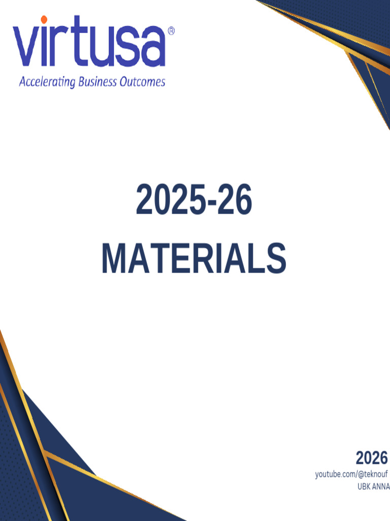 Virtusa 2025-26 Materials | PDF