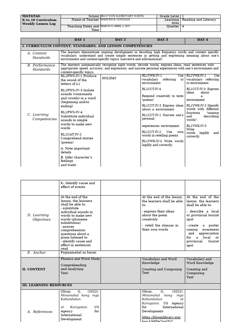 LE Q4 Week8 Reading and Lit | PDF | Linguistics | Human Communication