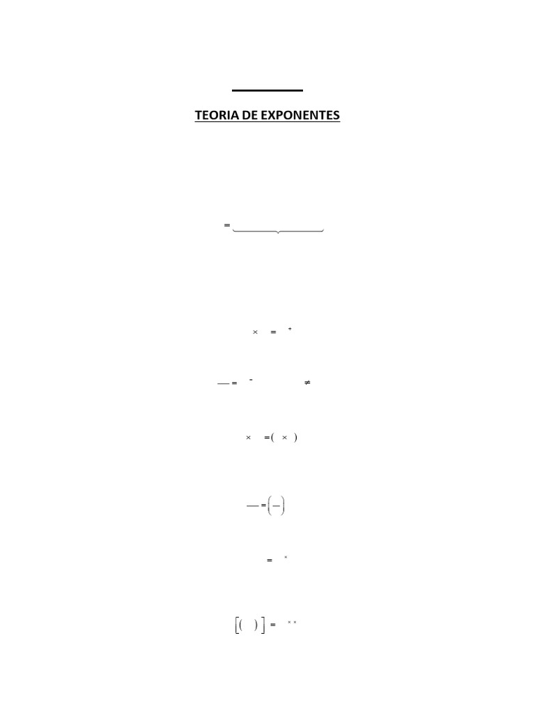ÁLGEBRA Teoría de Exponentes | PDF | Exponenciación | División ...
