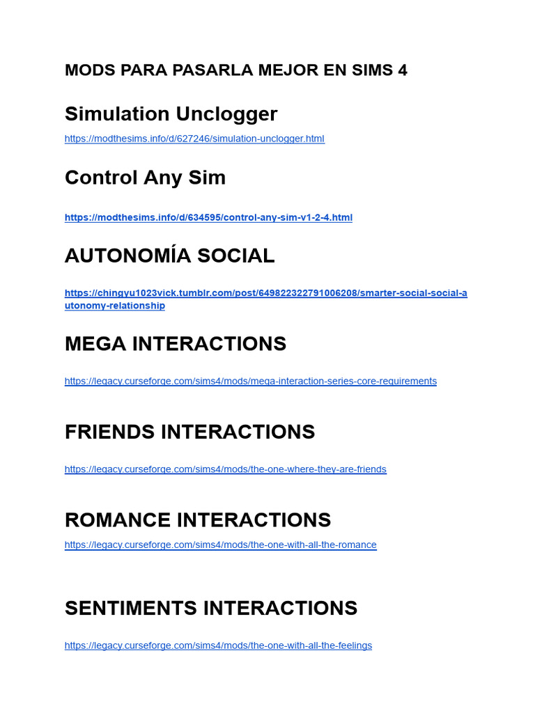 Mods para Los Sims 4 | PDF
