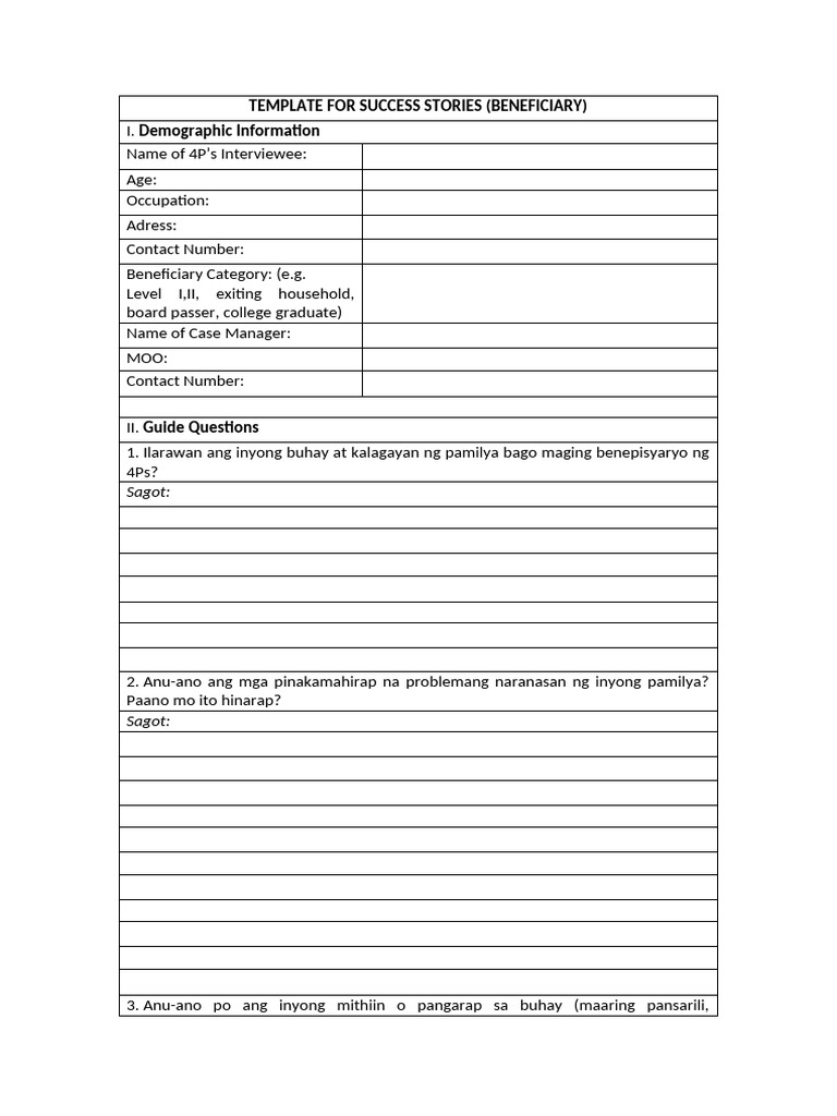 Template For Sucess Stories | PDF