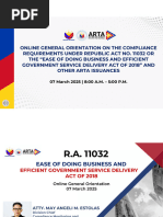 ARTA Briefer On RA No. 11032 | PDF | Fire Safety | License