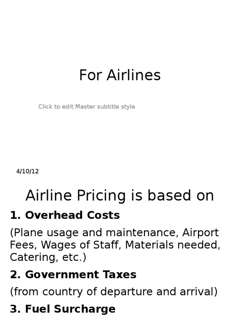 Airline Pricing and Fare Types Explained | PDF | Airlines | Services ...