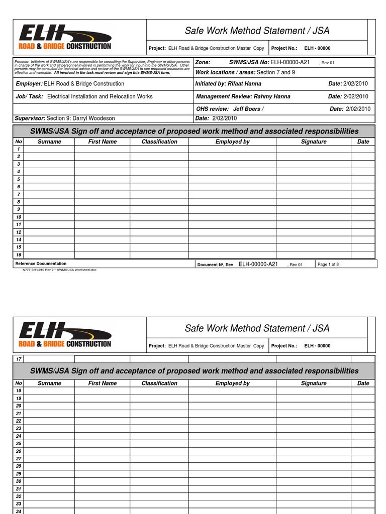 ELH-00000-A21 LCPL Cover Sheet Electrical Installation and Reloc | PDF ...