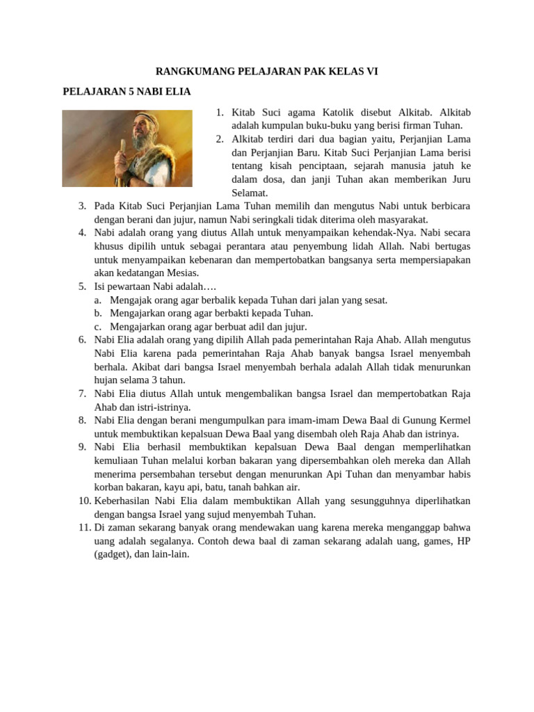 Nabi Elia Yesaya Dan Amos | PDF