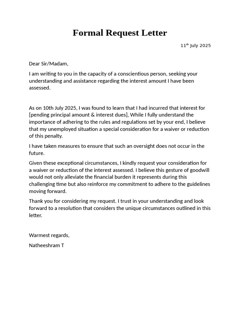 Formal Request Letter | PDF