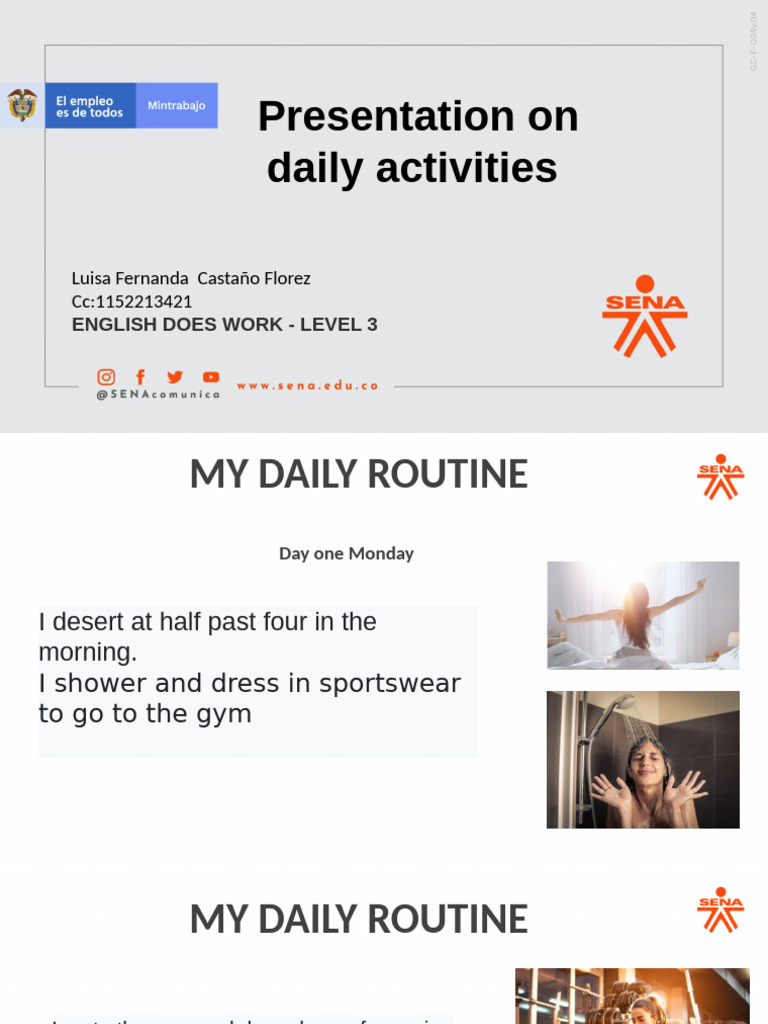 My Daily Routine Luisa Fernanda Castaño Florez | PDF