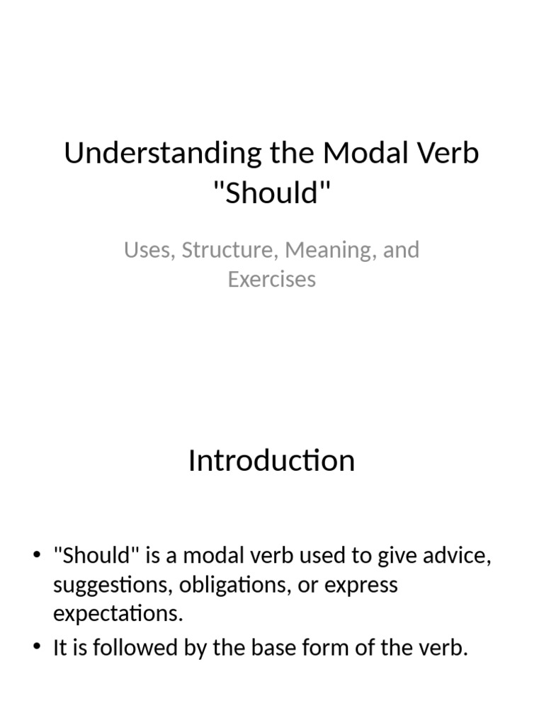 Modal Verb Should Presentation | PDF