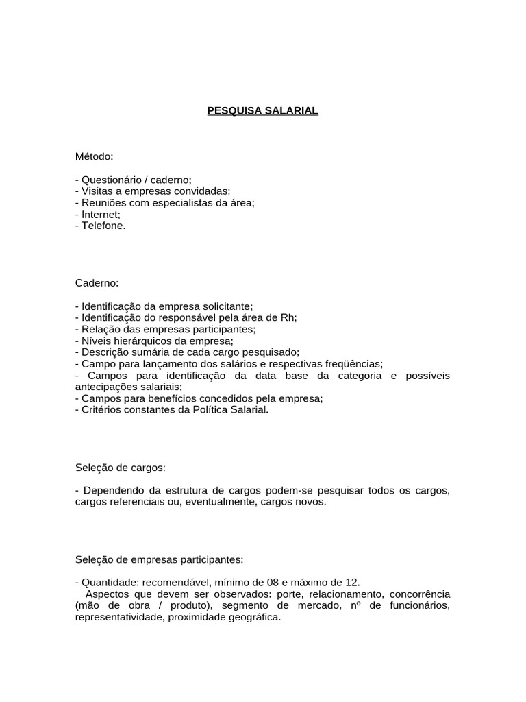 Aula 9-09-04 - Pesquisa Salarial I | PDF | Gestão de recursos humanos