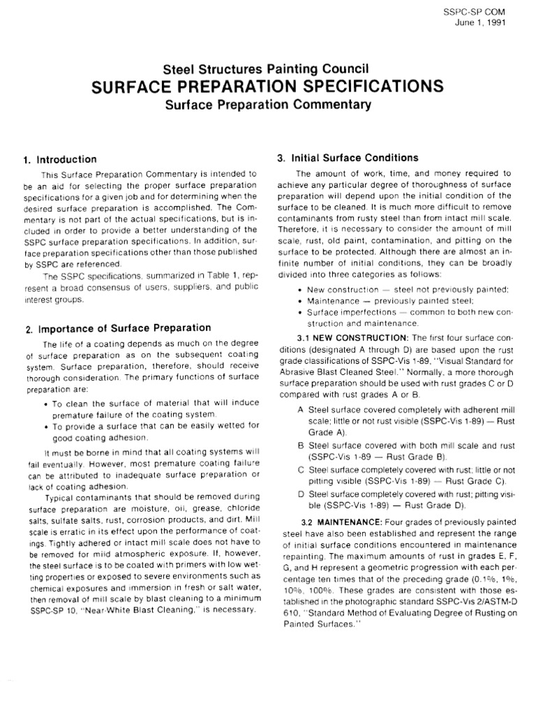 00 Surface Preparation Commentary | PDF
