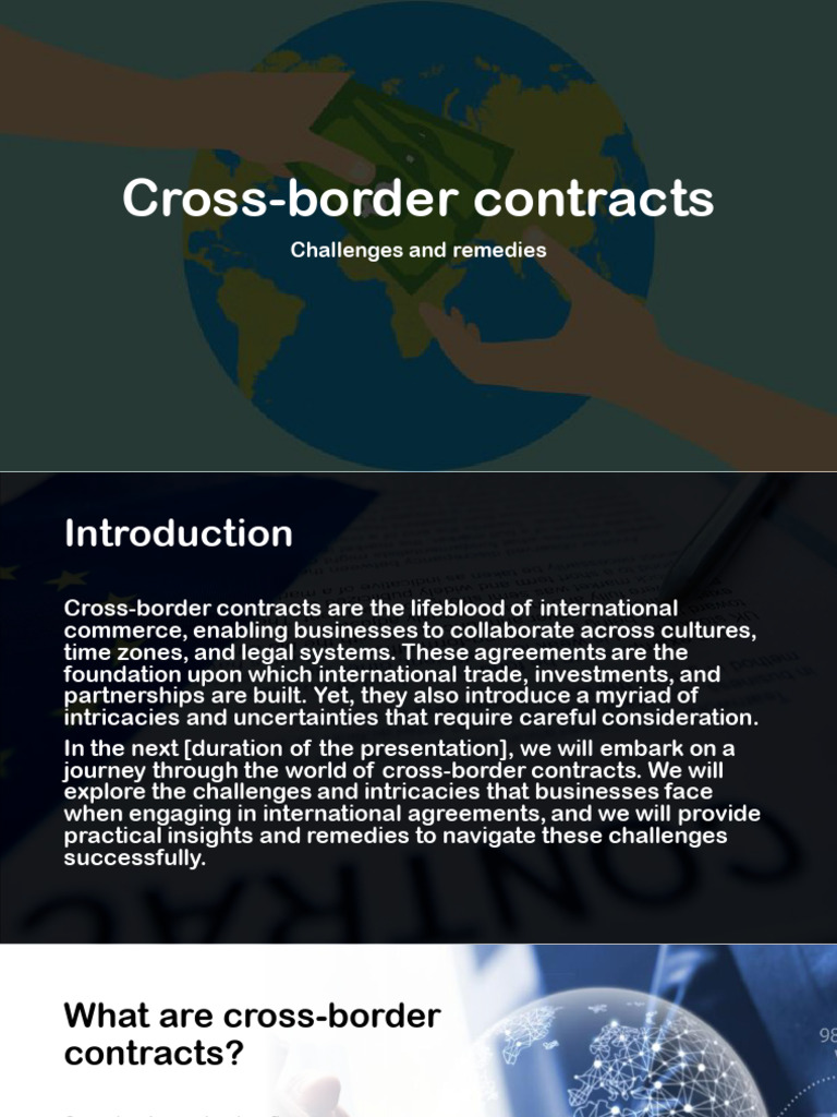 Cross-Border Contracts: Challenges & Solutions | PDF | Treaty ...