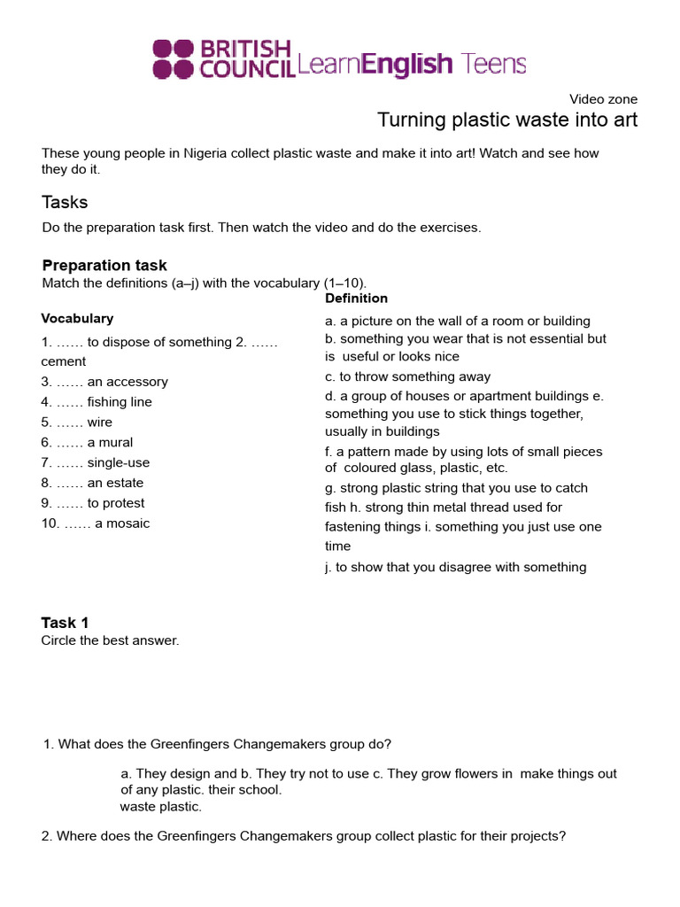 Turning Plastic Waste Into Art | PDF