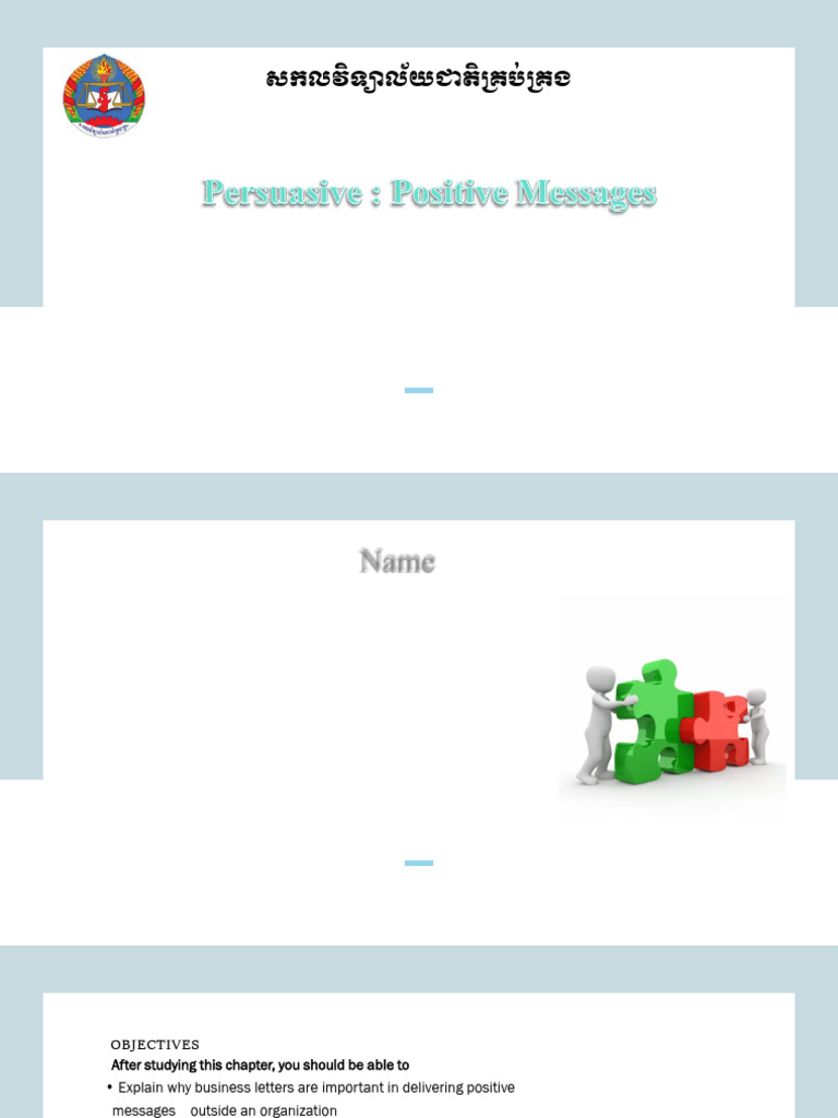 Writing Positive Business Letters | PDF | Information | Communication