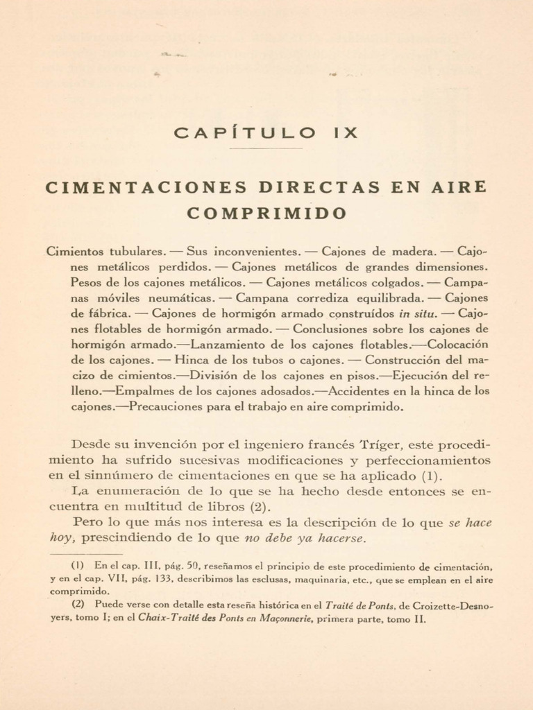 Capitulo 9 Cimentaciones Directas en Aire Comprimido | PDF | Chimenea | Fundación (Ingeniería)