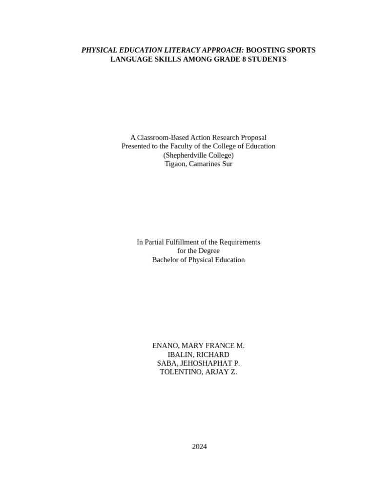 Enhancing Sports Language Skills in PE | PDF | Physical Education ...