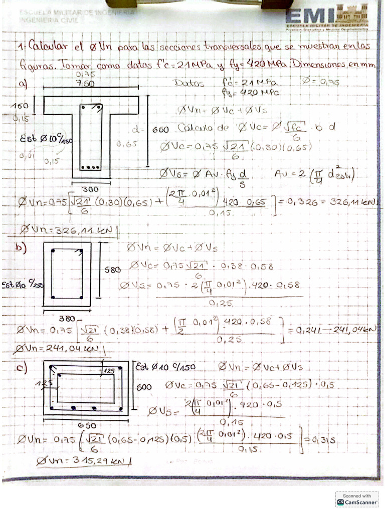 Ej1 Hormigon Armado Ii P2 | PDF