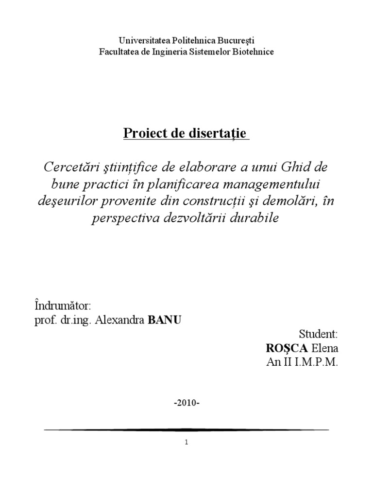 Proiect Disertatie | PDF