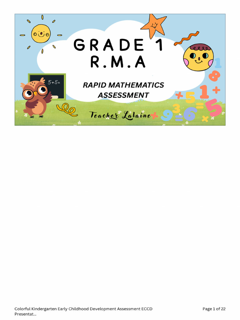 Colorful Kindergarten Early Childhood Development Assessment ECCD ...