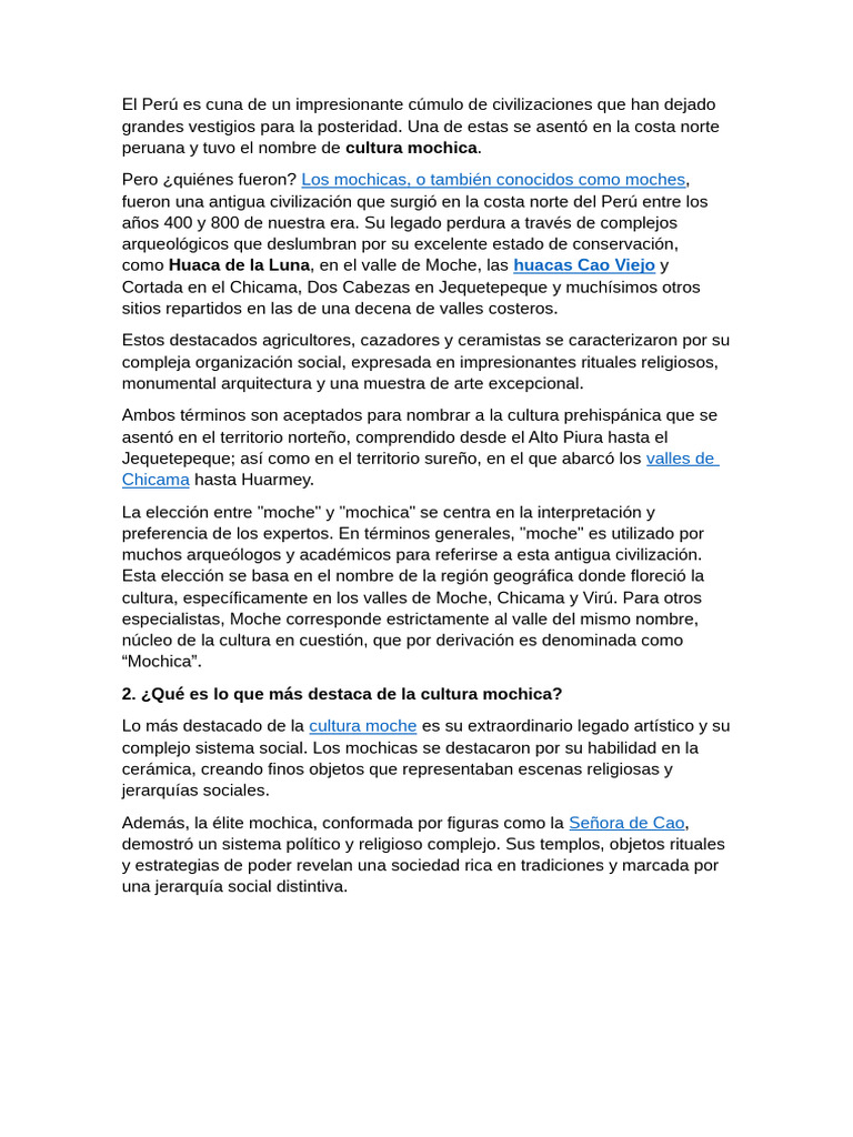 Cultura Mochica | PDF