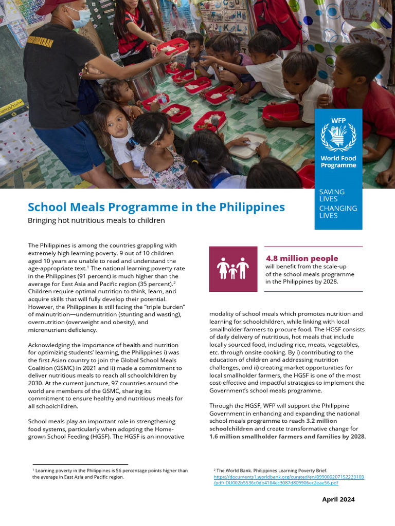 Philippines School Meals Program 2024 | PDF | World Food Programme ...