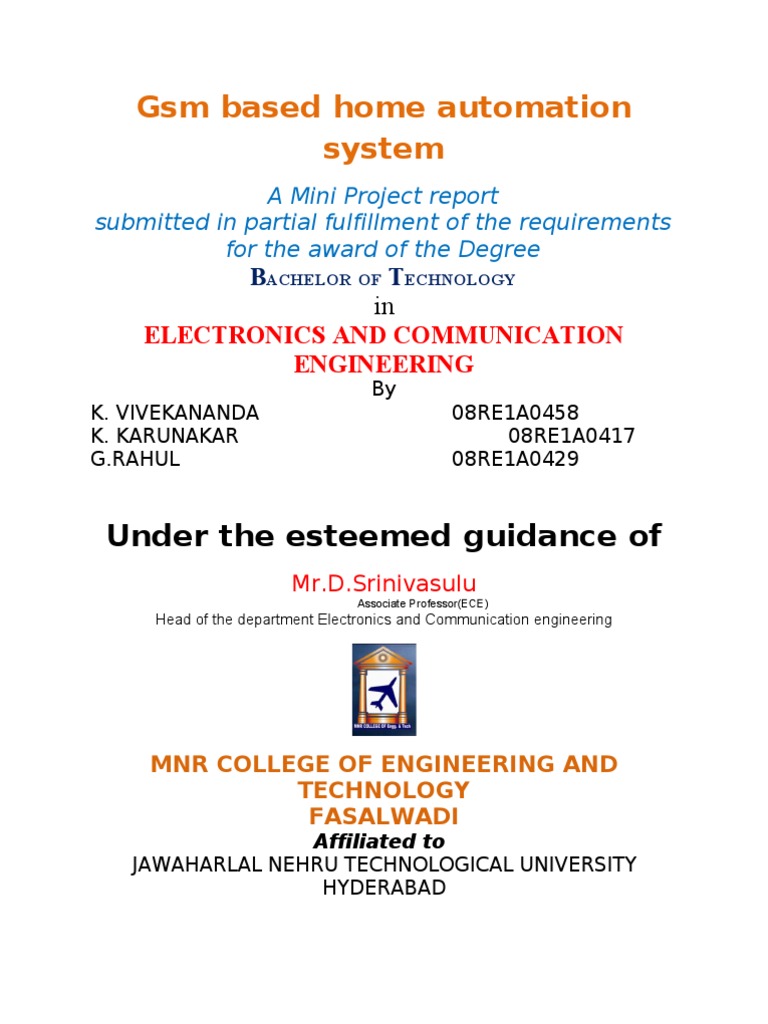 GSM Based Home Automation System: Under The Esteemed Guidance of | PDF