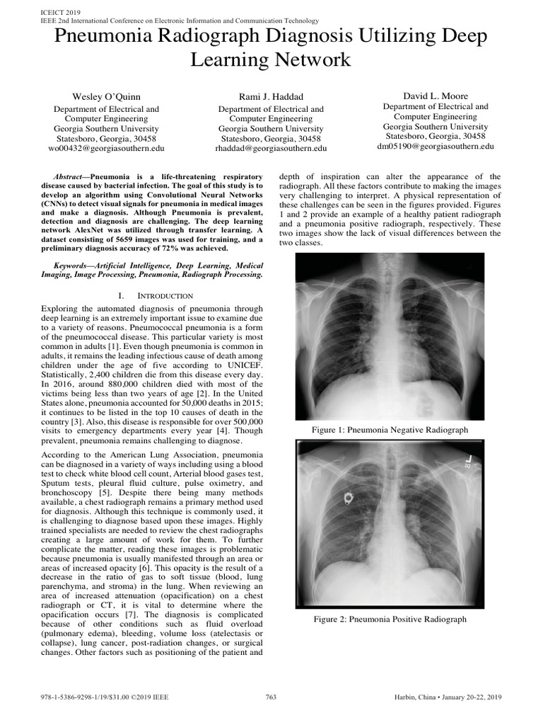 Pneumonia Radiograph Diagnosis Utilizing Deep Learning Network | PDF ...