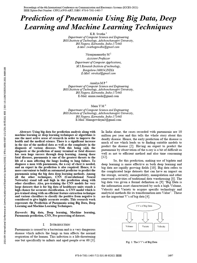 Prediction of Pneumonia Using Big Data, Deep Learning and Machine Learning Techniques | PDF ...
